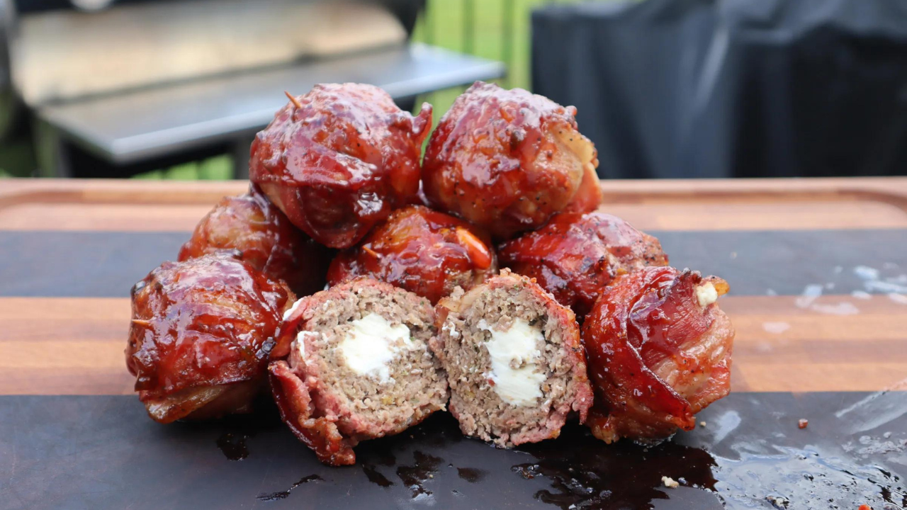 Bacon Wrapped Barbecue Cheese Stuffed Moink Balls - Rhode Island BBQ News
